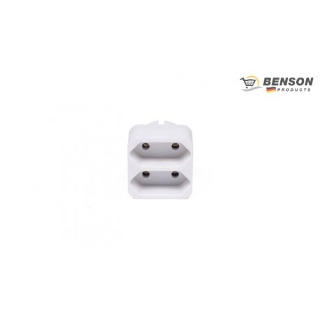 ADAPTADOR ENCHUFE 2 TOMAS SCHUKO 5A BLANCO BENSON - Grupo Decor